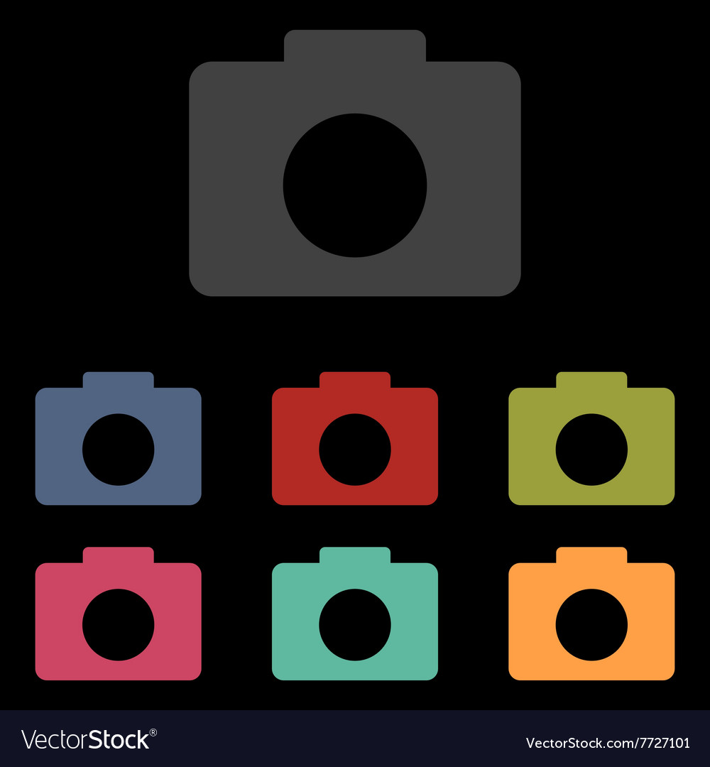 Camera icon set Royalty Free Vector Image - VectorStock