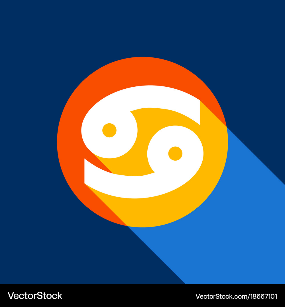 Cancer sign white icon Royalty Free Vector Image