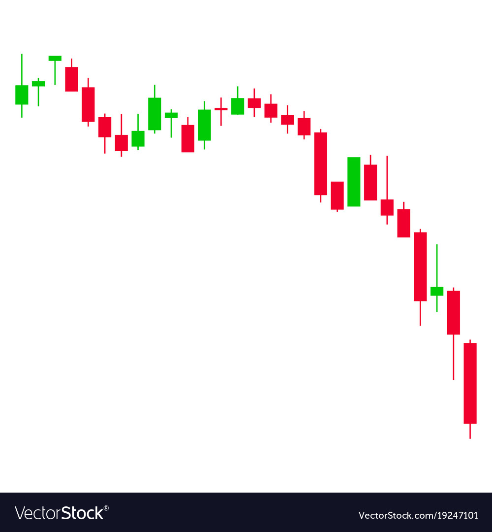Candlestick Chart Down Icon Royalty Free Vector Image
