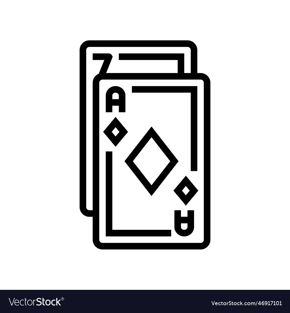 Card Game Board Table Line Icon Royalty Free Vector Image