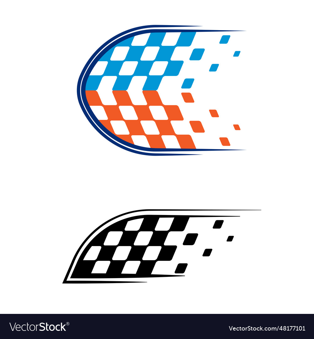 Different checkered flags decal set Royalty Free Vector