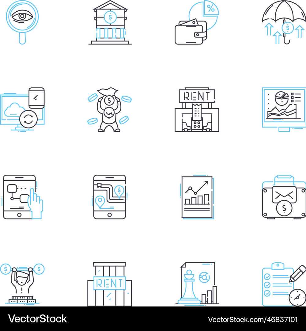 Financial consciousness and guidance linear icons Vector Image