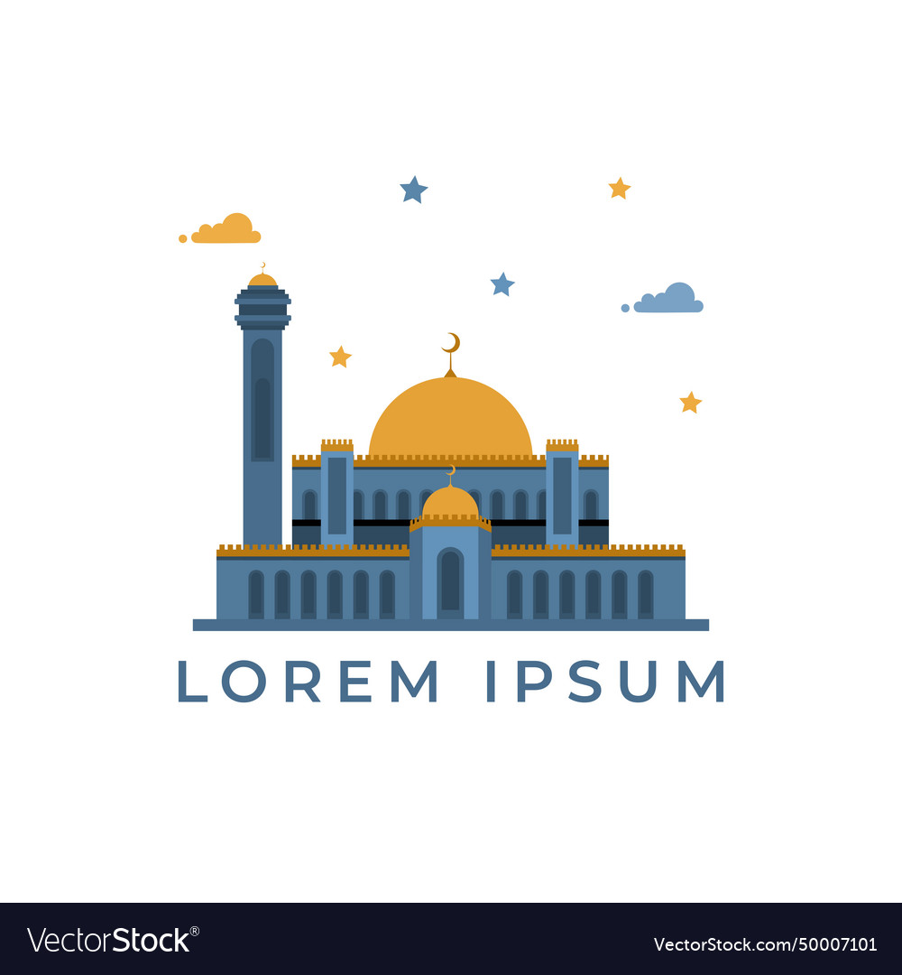 Islamic mosque flat Royalty Free Vector Image - VectorStock