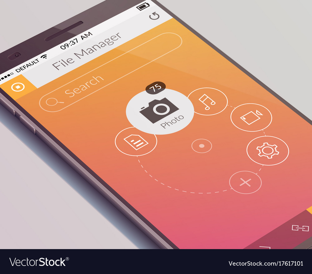 Realistic mobile screen design concept Royalty Free Vector