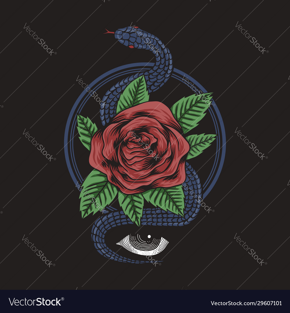 Rose snake Royalty Free Vector Image - VectorStock