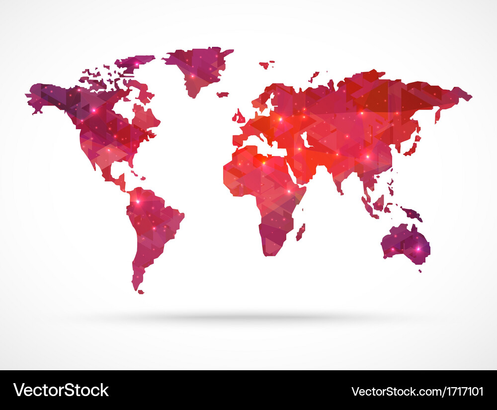 Sparkle diamond world map Royalty Free Vector Image