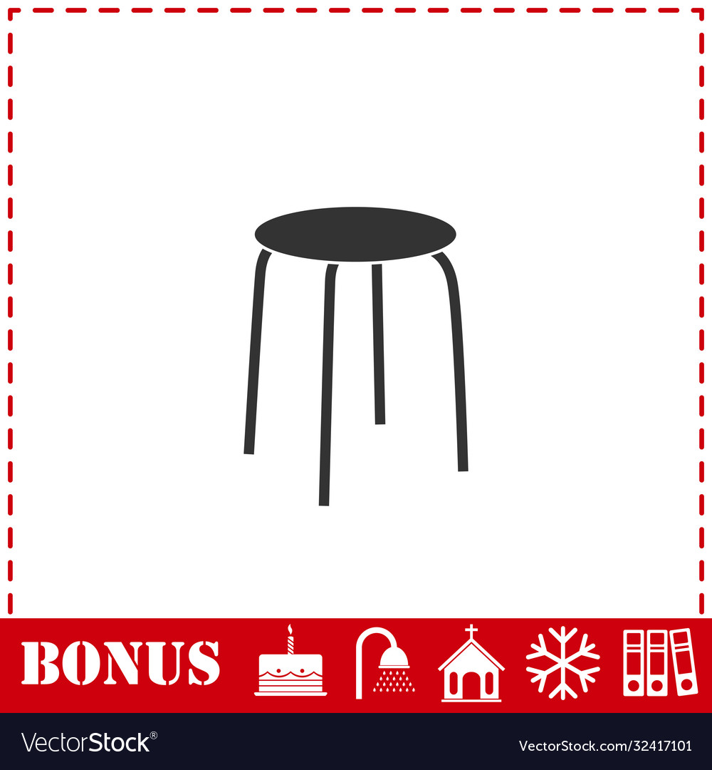 Stool icon flat Royalty Free Vector Image - VectorStock