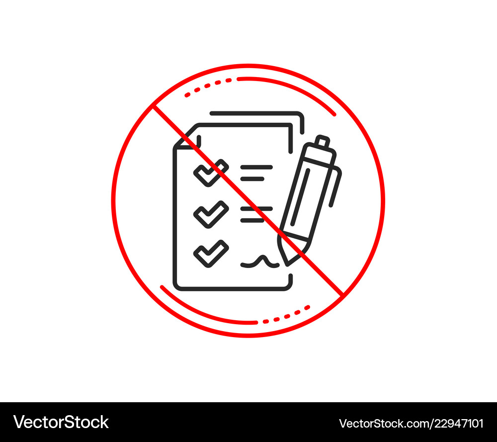 Survey checklist line icon report sign Royalty Free Vector