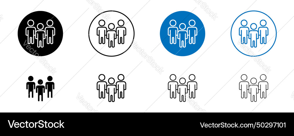 Team icon set people employee group symbol Vector Image