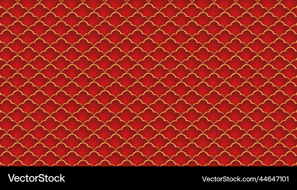 Traditional chinese pattern red golden asian Vector Image