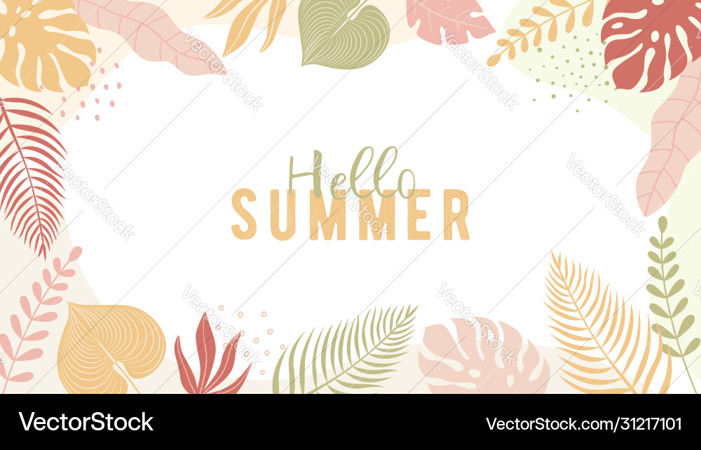 Trendy summer banner in simple flat style Vector Image