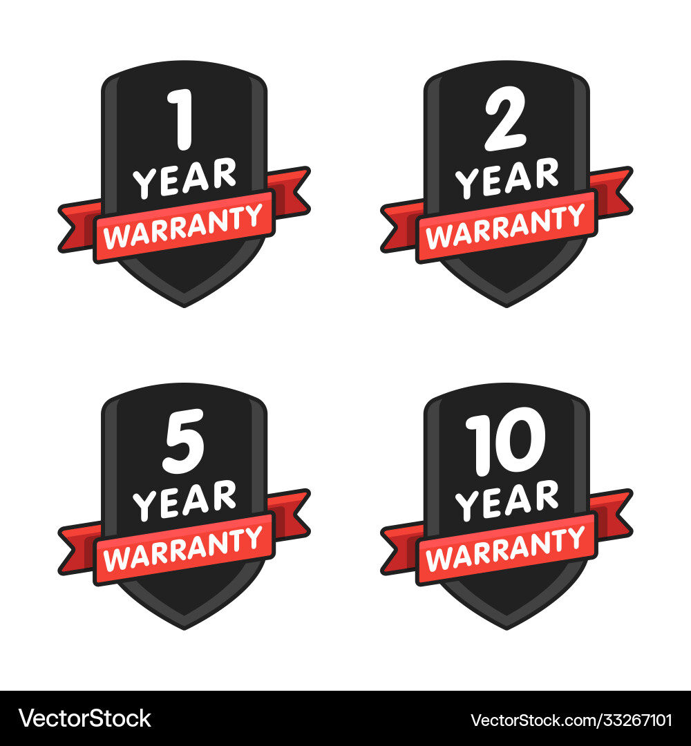Warranty star icon set isolated on white Vector Image