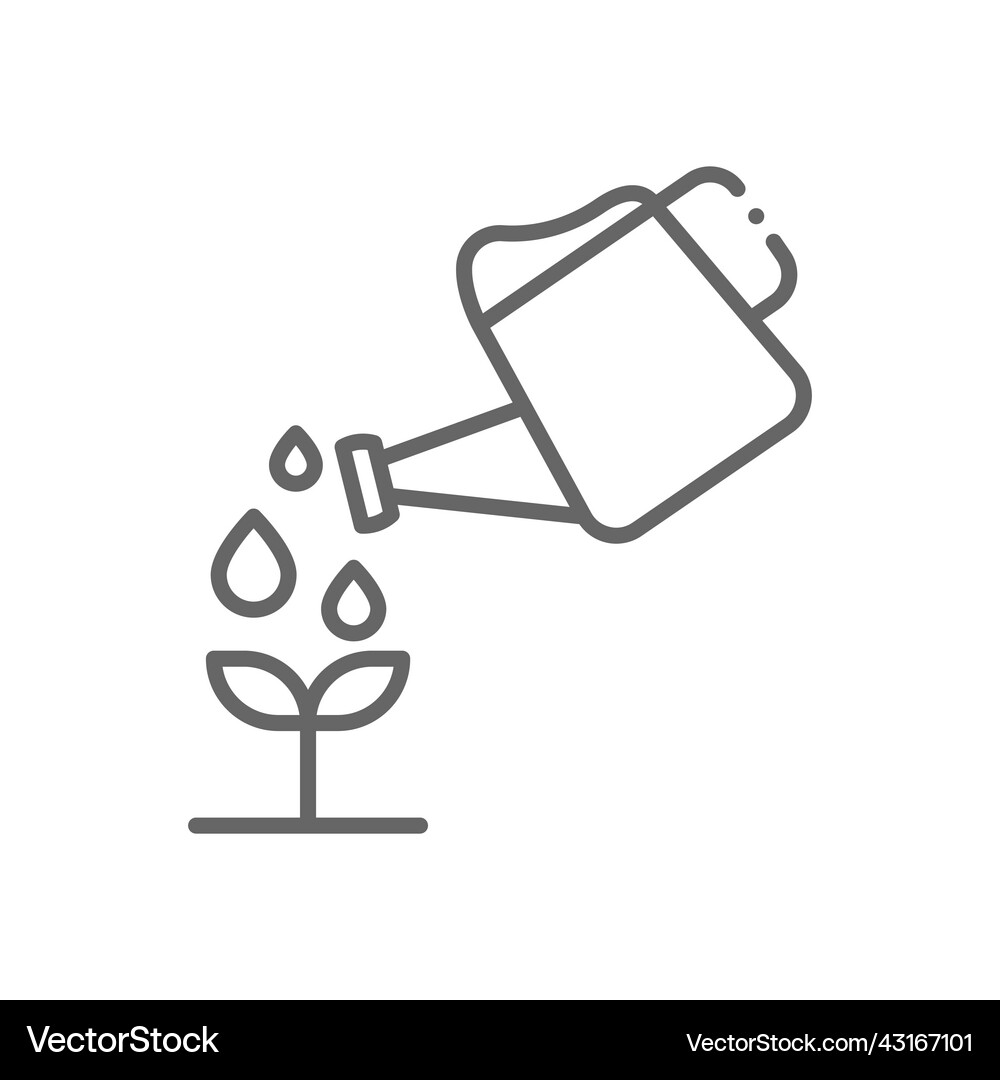 Watering plants outline icon linear style sign Vector Image