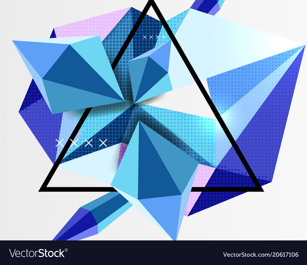 3d polygonal elements abstract background Vector Image