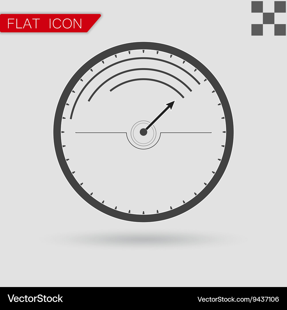 Black speedometer icon Royalty Free Vector Image