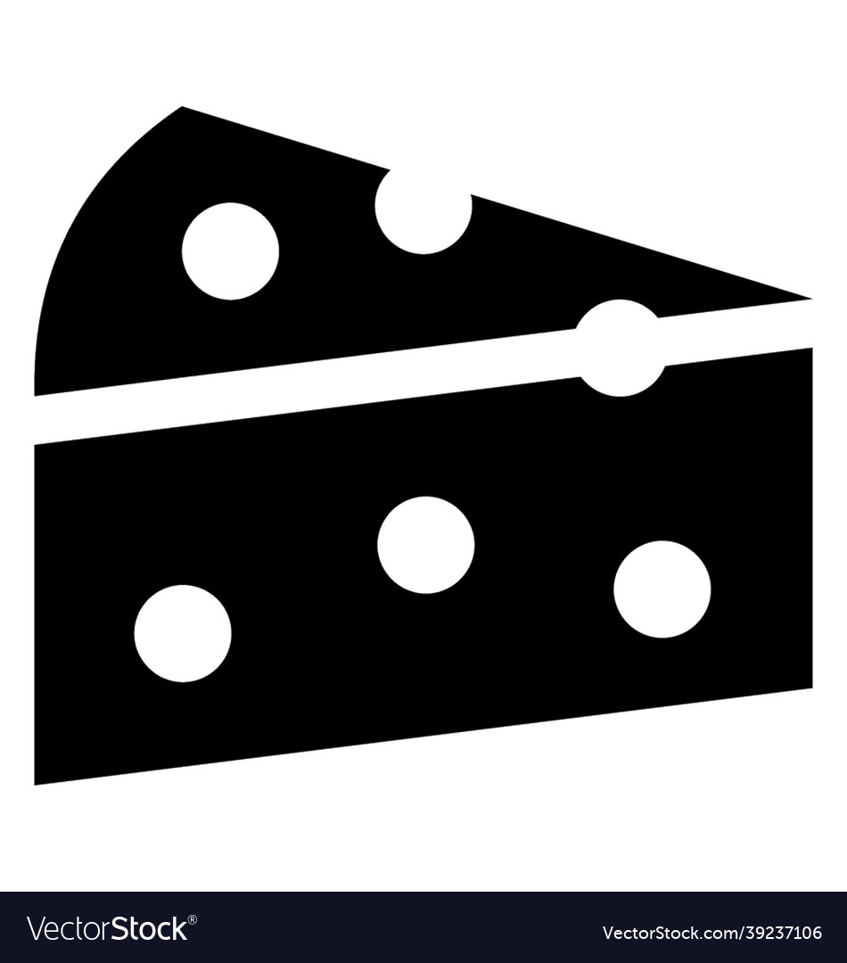 Cheese slice Royalty Free Vector Image - VectorStock