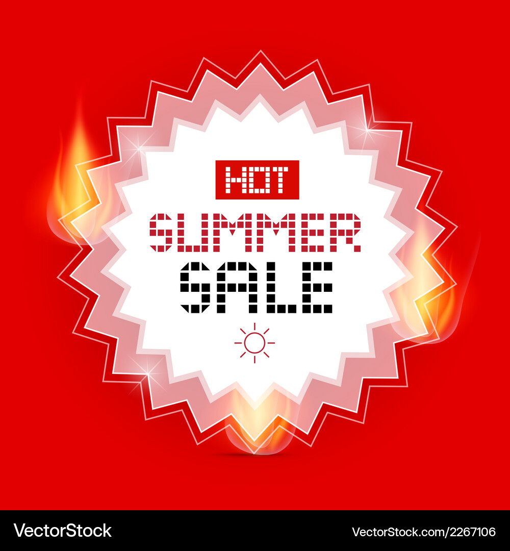 Hot summer sale background with flames Royalty Free Vector