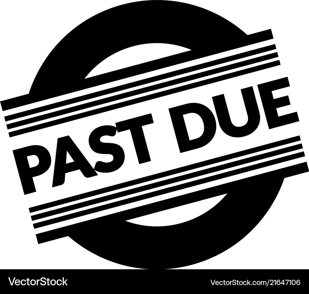 Past due stamp on white Royalty Free Vector Image