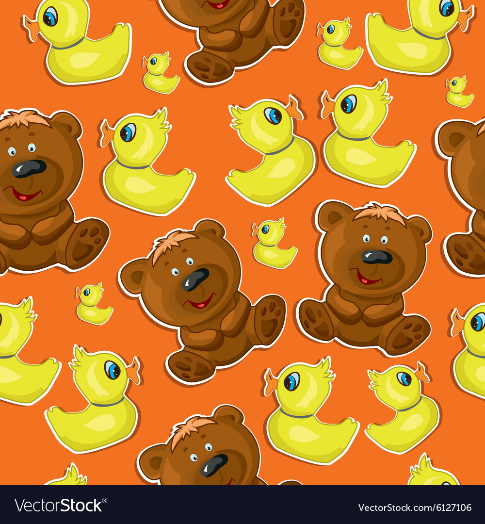 Rubber duck pattern background Royalty Free Vector Image