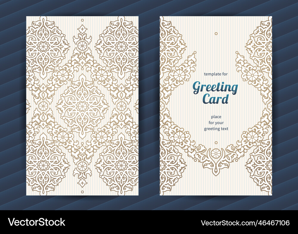 Vintage ornate cards in eastern style Royalty Free Vector