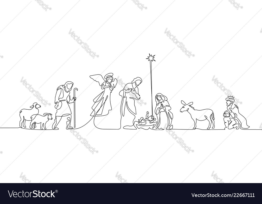 Bible scene of holy family Royalty Free Vector Image