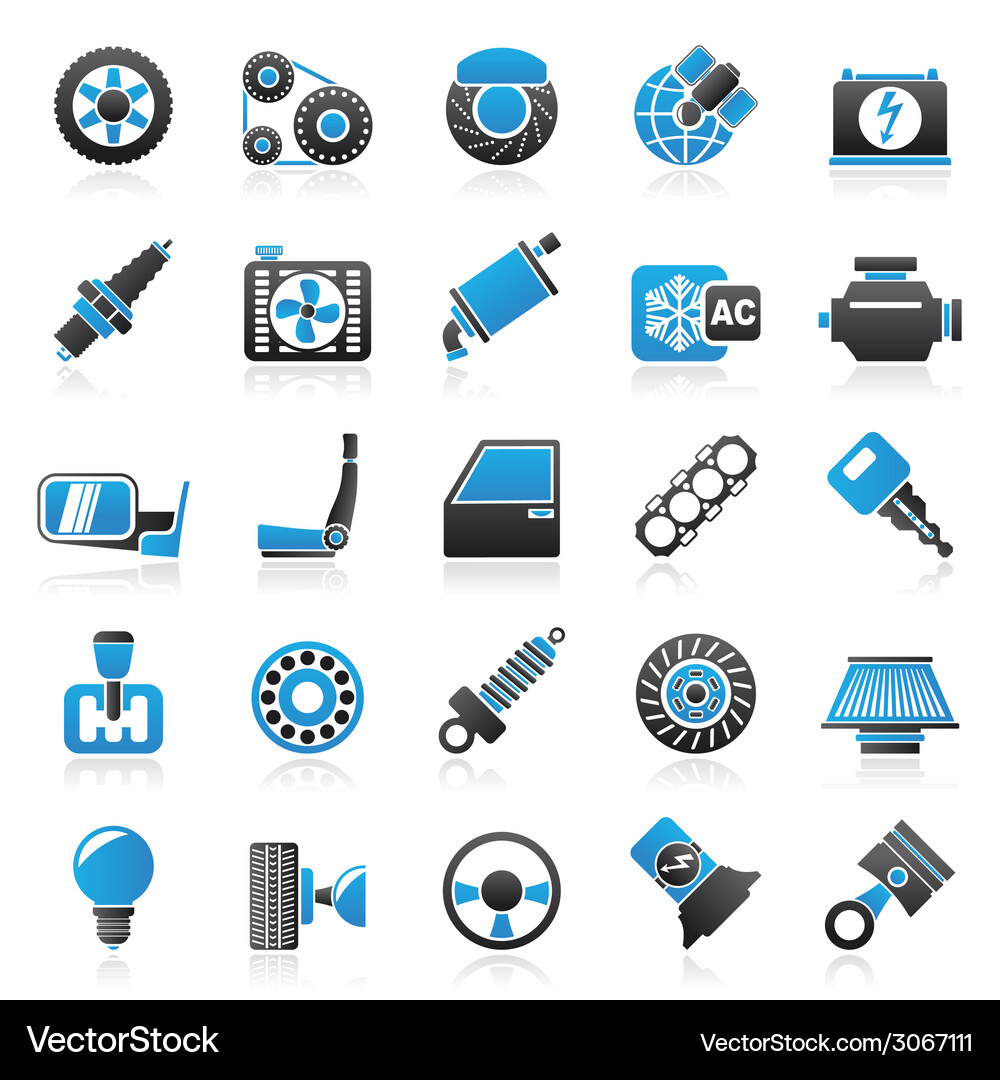 Car parts and services icons Royalty Free Vector Image