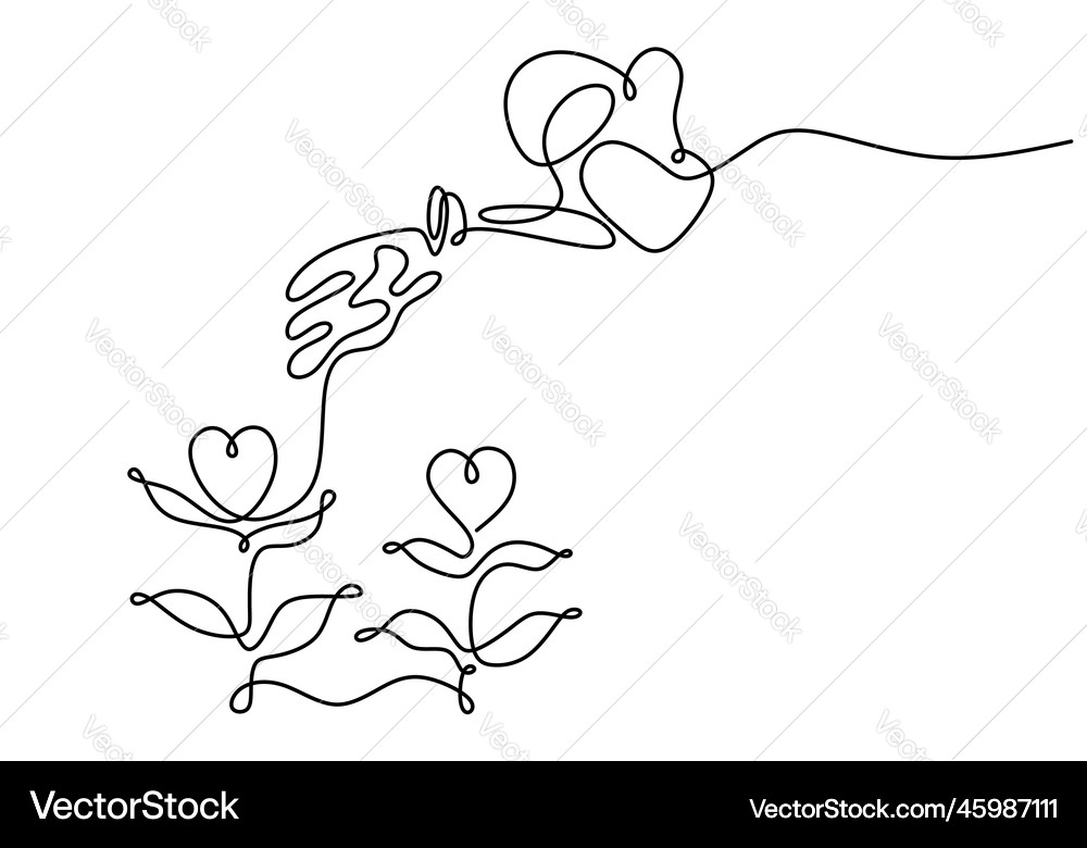 Continuous one line drawing of spraying water Vector Image