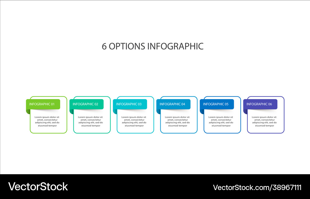 Creative concept for infographic with 6 steps Vector Image