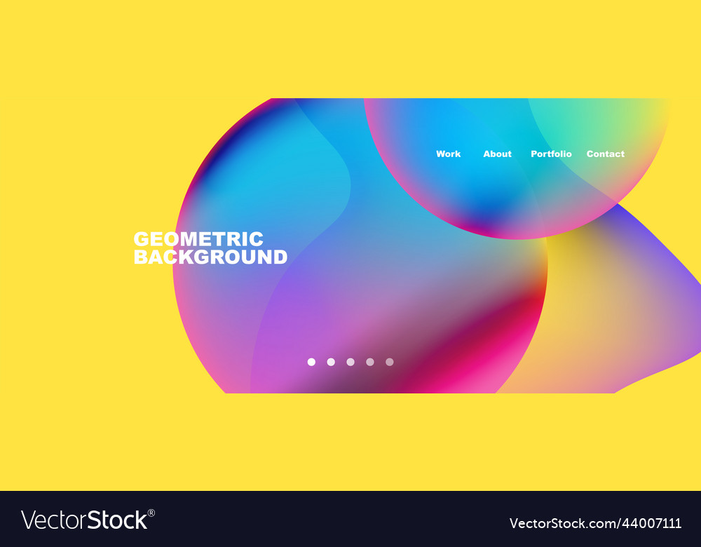 Flowing gradient colors and round elements Vector Image