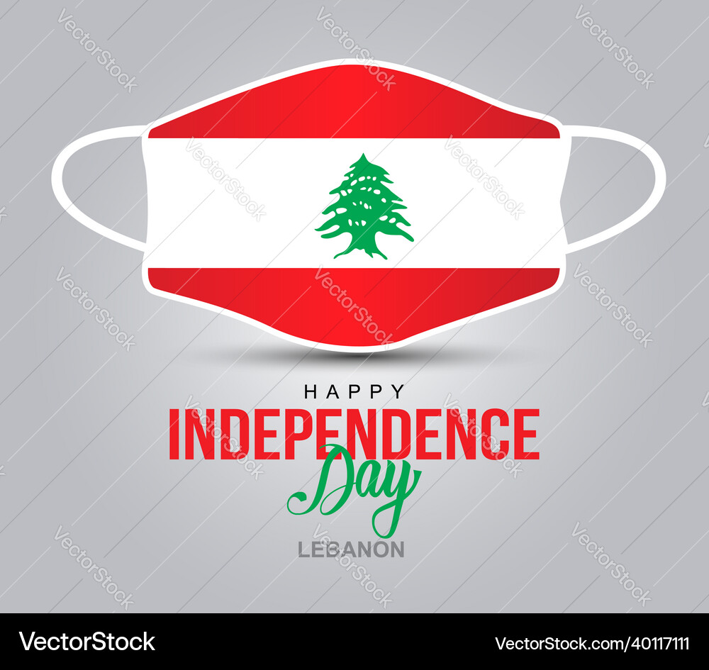 Happy independence day lebanon flag Royalty Free Vector