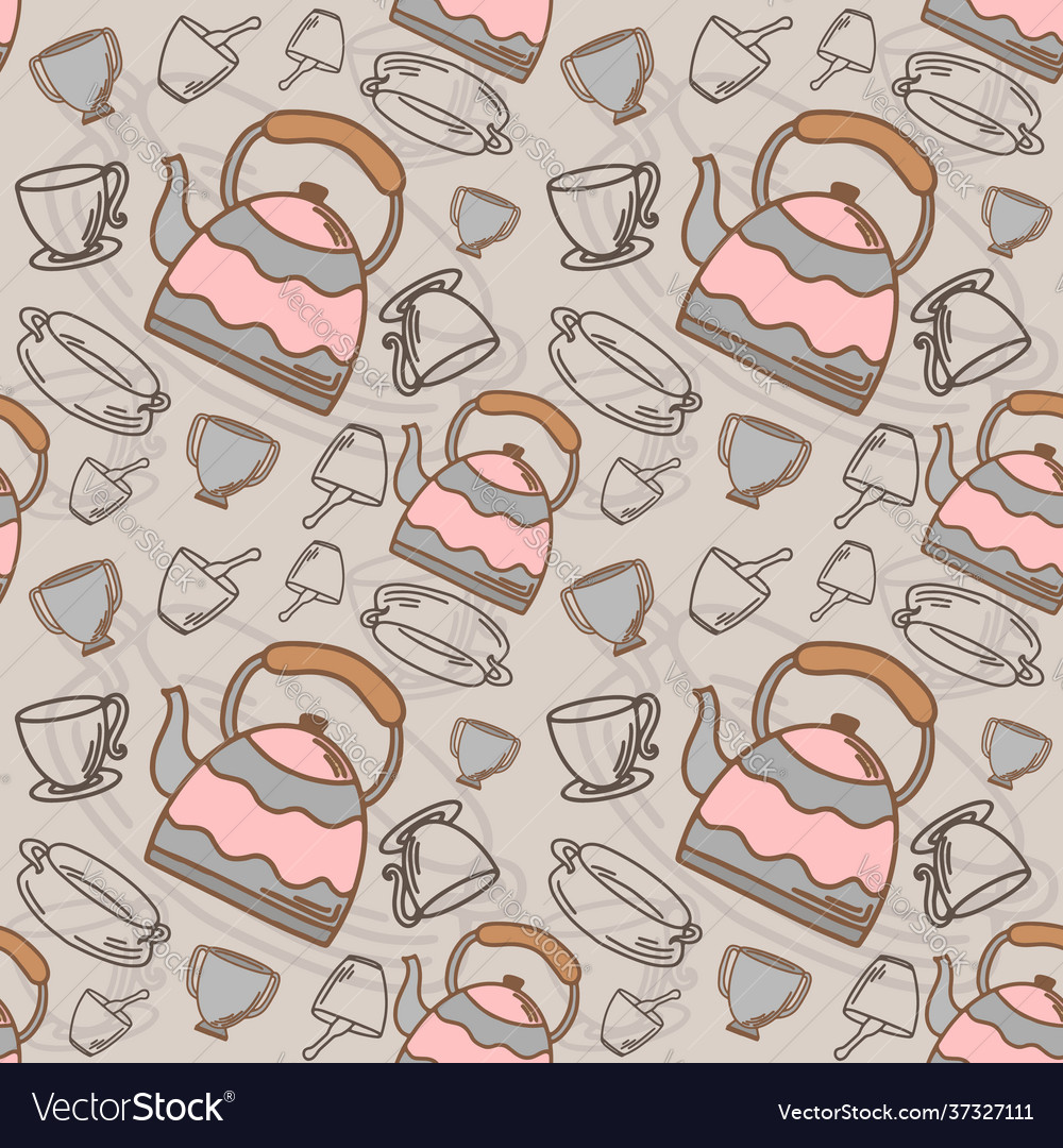 Kitchen stuff seamless pattern Royalty Free Vector Image