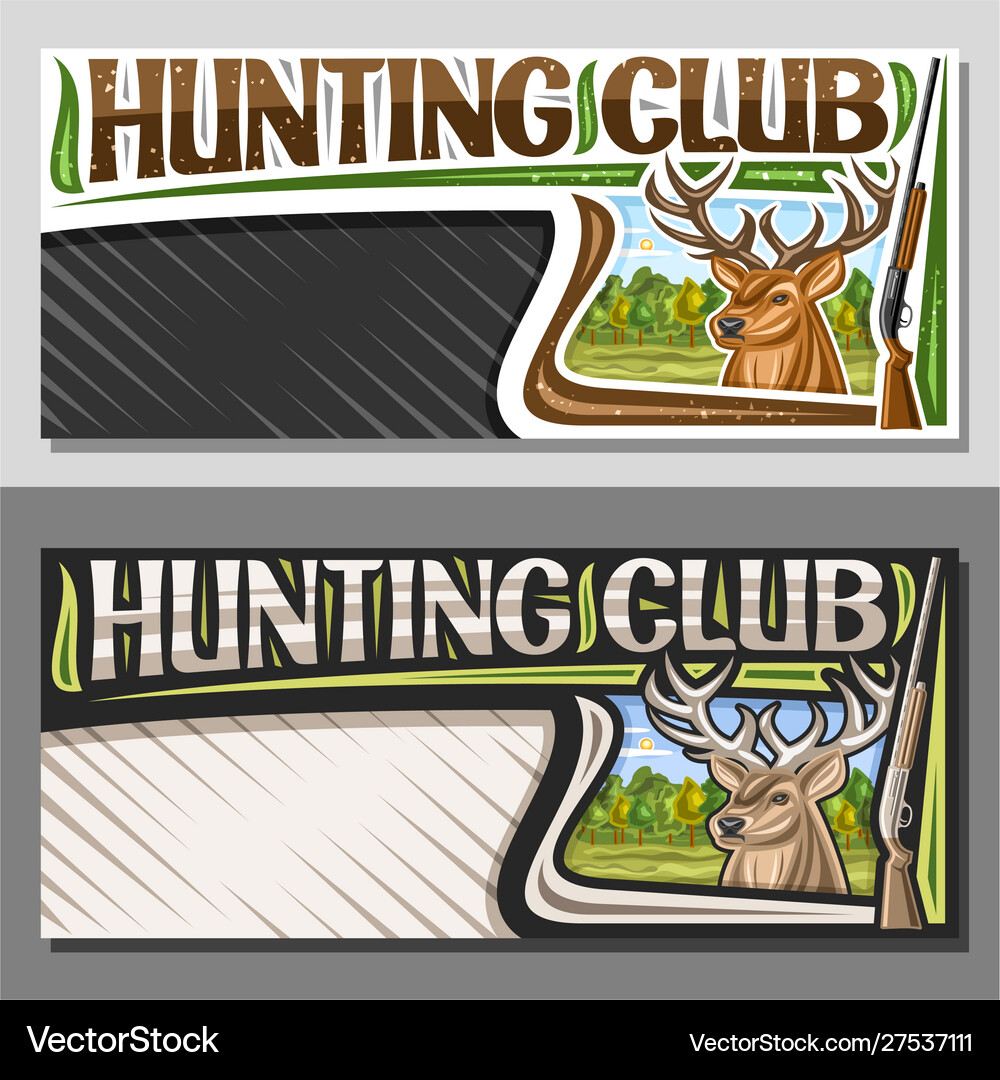 Layouts for hunting club Royalty Free Vector Image