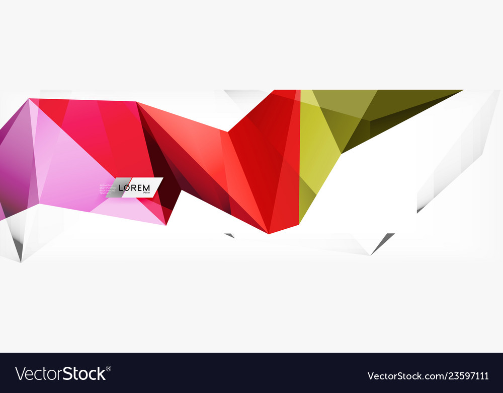 Mosaic Triangular Low Poly Style Abstract Vector Image