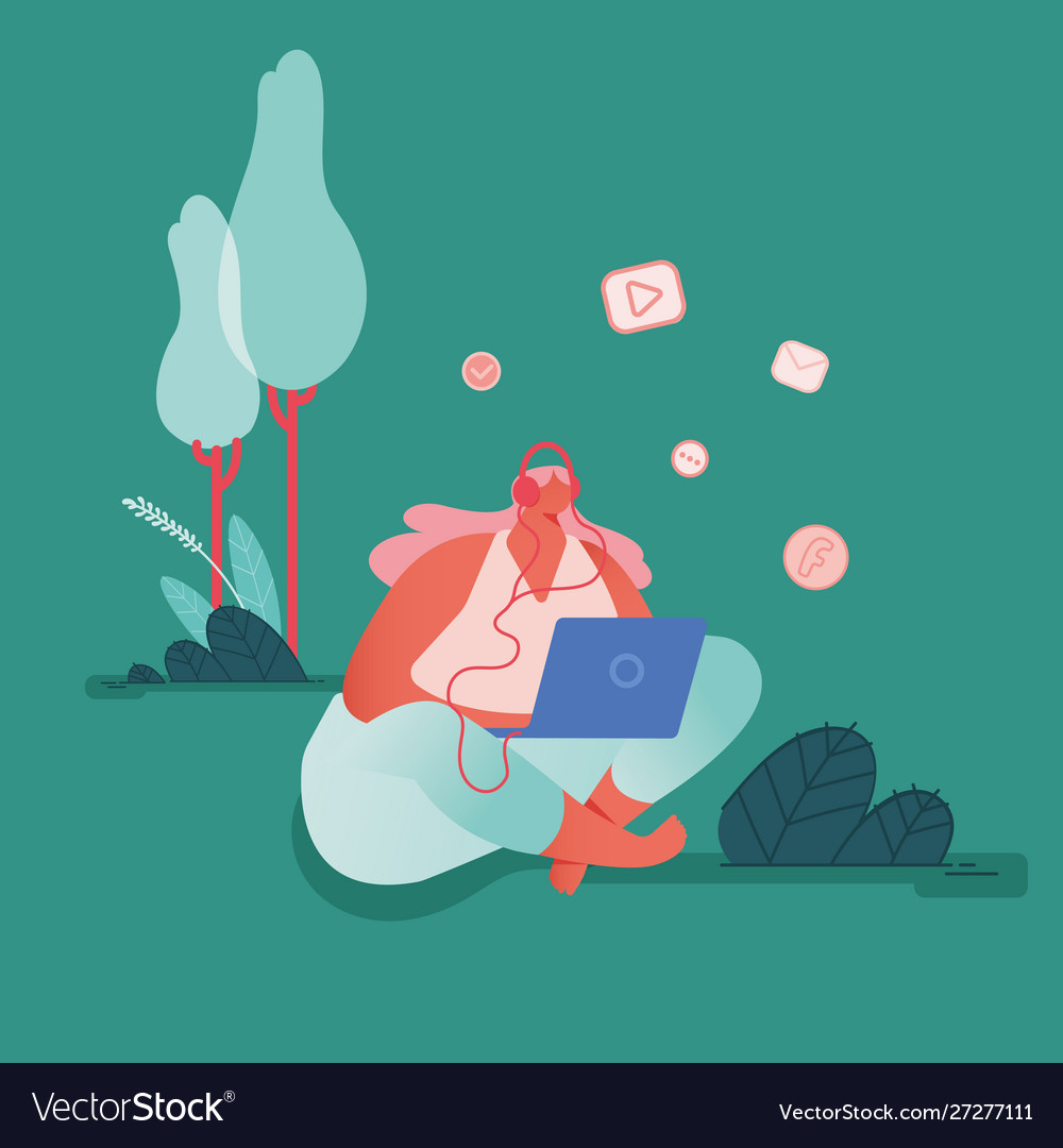 Women with computer people characters for refer Vector Image