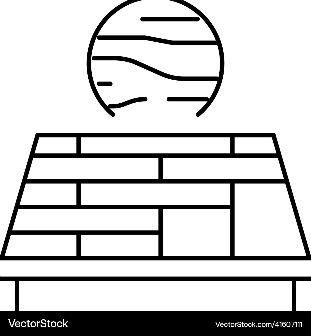 Wooden roof line icon Royalty Free Vector Image