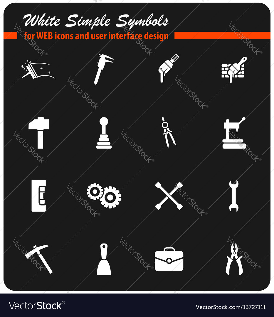 Work tools icon set Royalty Free Vector Image - VectorStock