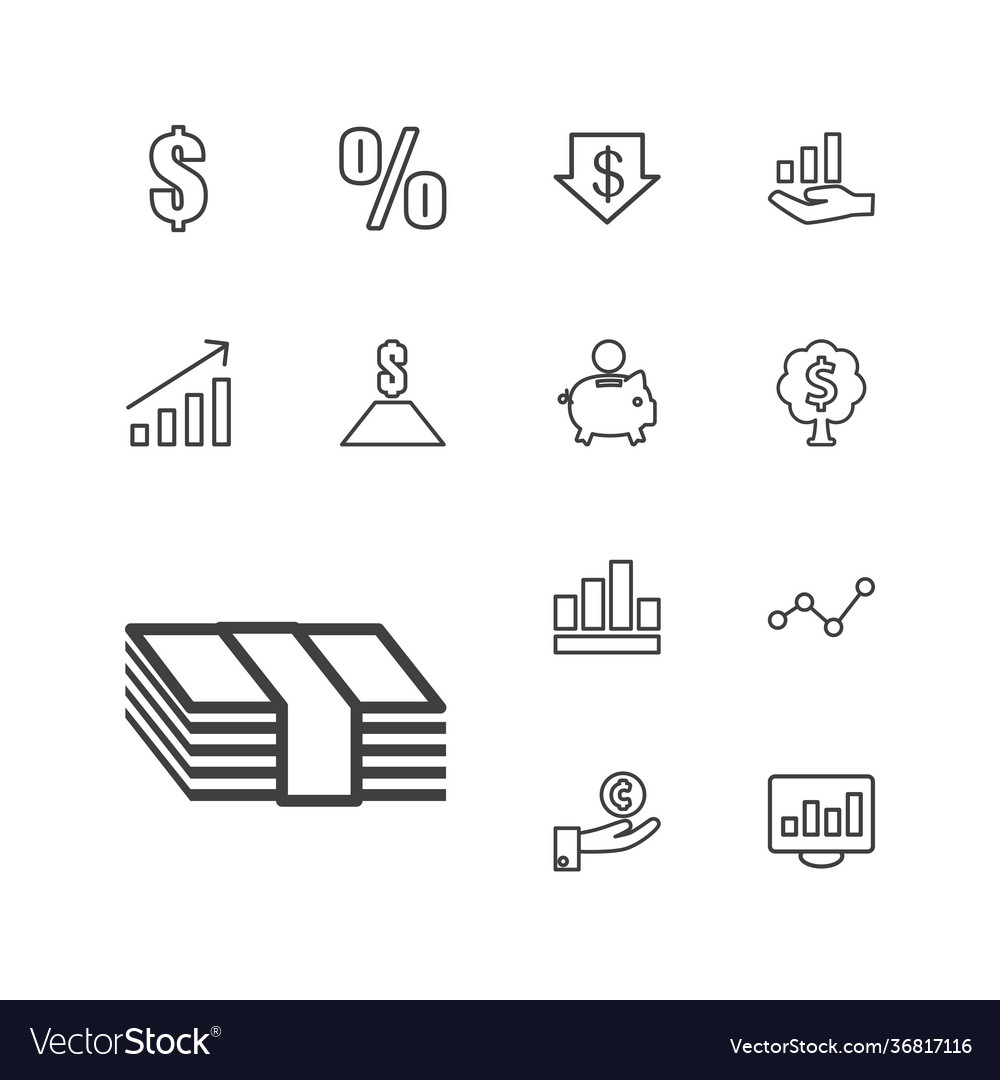 13 financial icons Royalty Free Vector Image - VectorStock