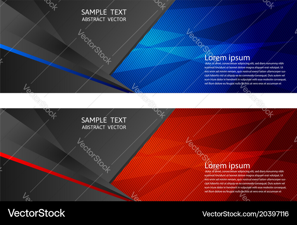 Abstract geometric blue and red color background Vector Image