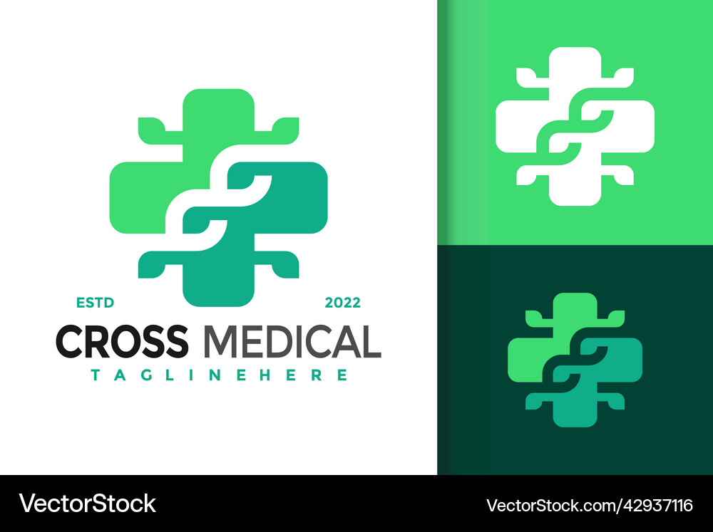 Cross medical elegant modern logo design Vector Image