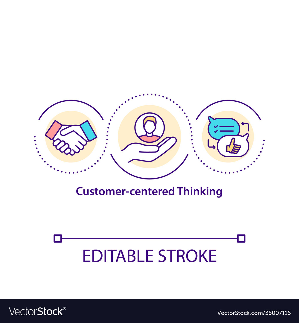 Customer centered thinking concept icon Royalty Free Vector