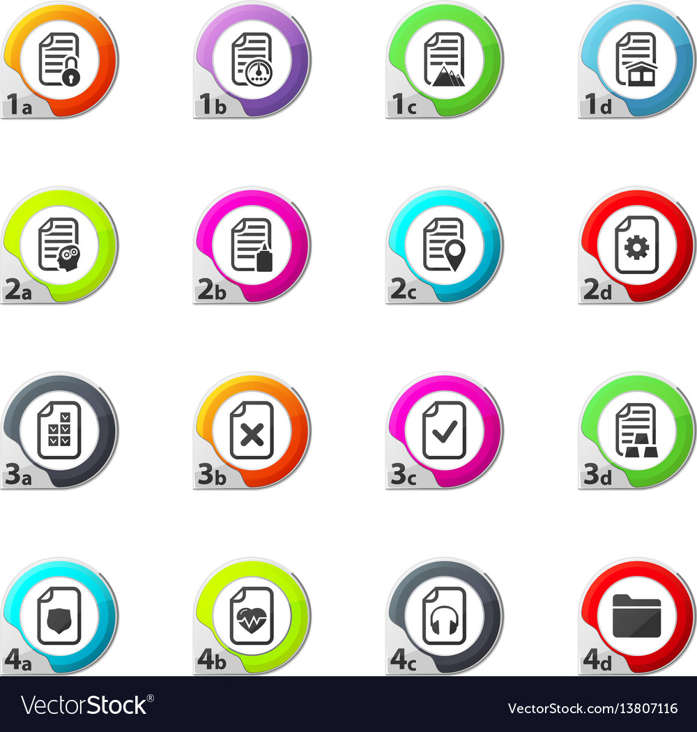Documents icons set Royalty Free Vector Image - VectorStock
