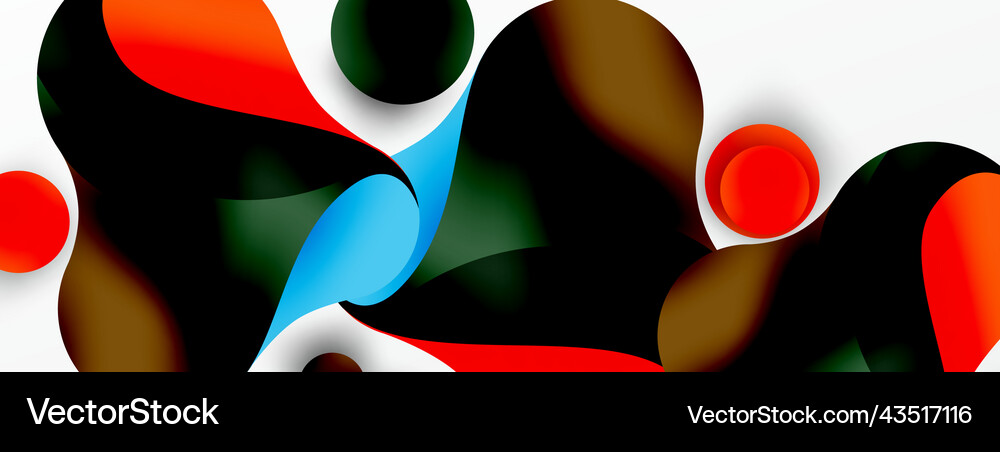 Flowing geometric shapes minimalist abstract Vector Image
