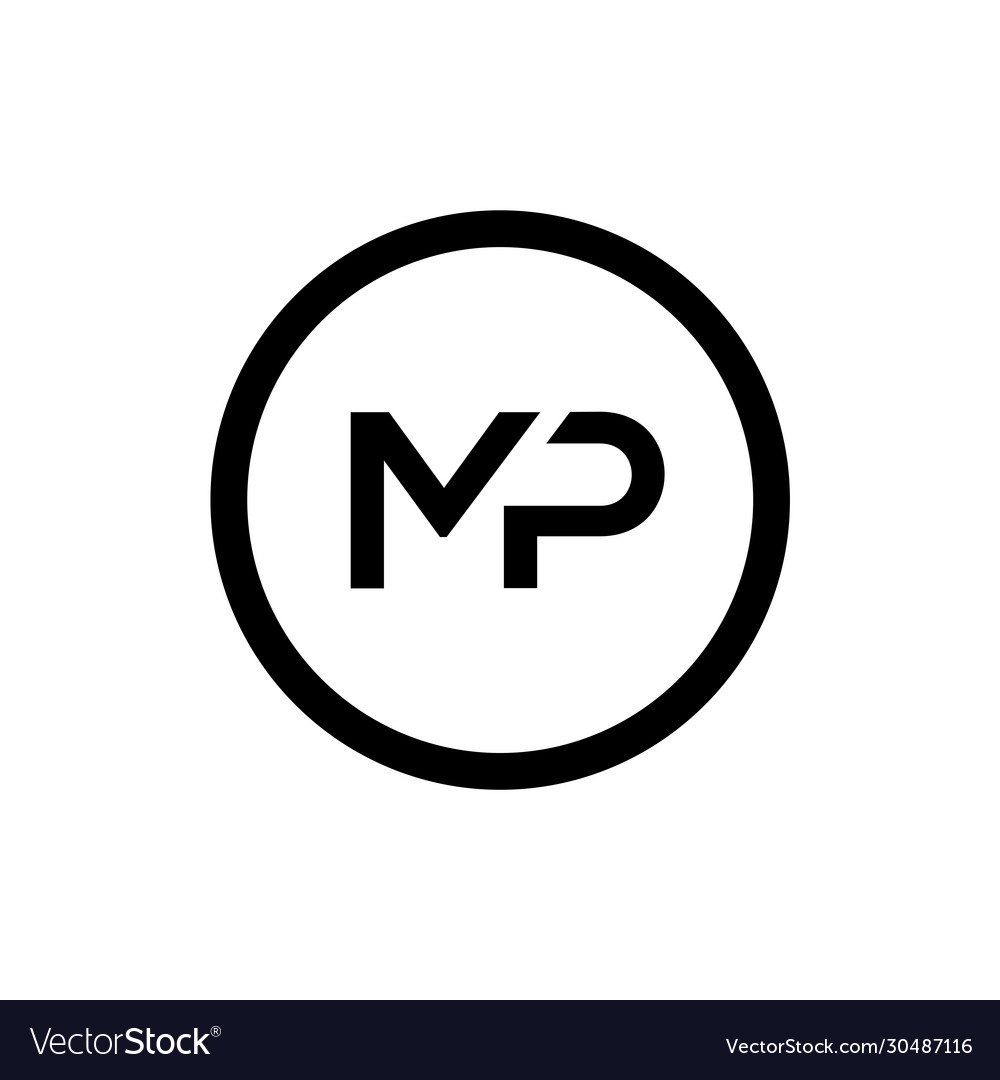 Initial mp letter logo design template abstract Vector Image