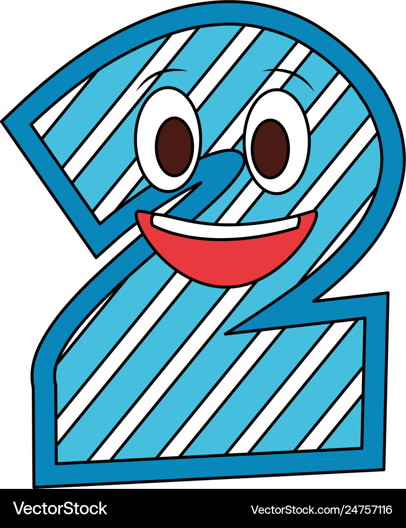 Kawaii number character cartoon comic design image