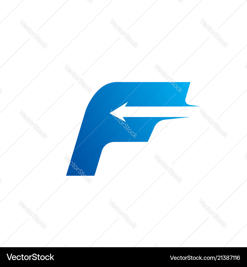 Letter f with arrow logo design template Vector Image