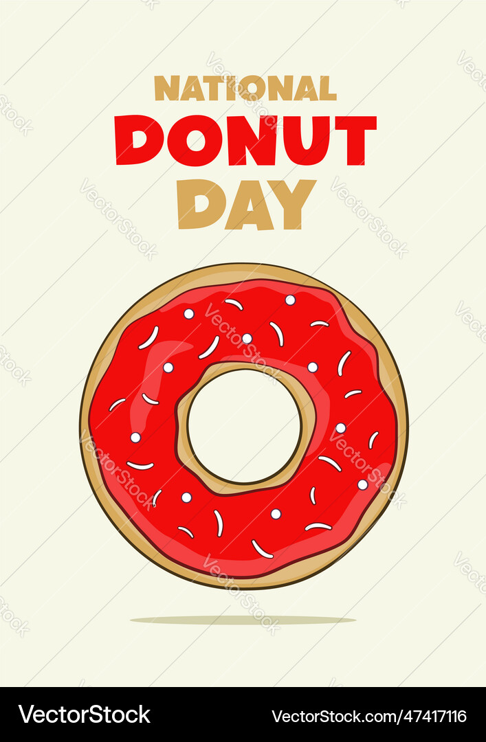 National donut day poster concept Royalty Free Vector Image
