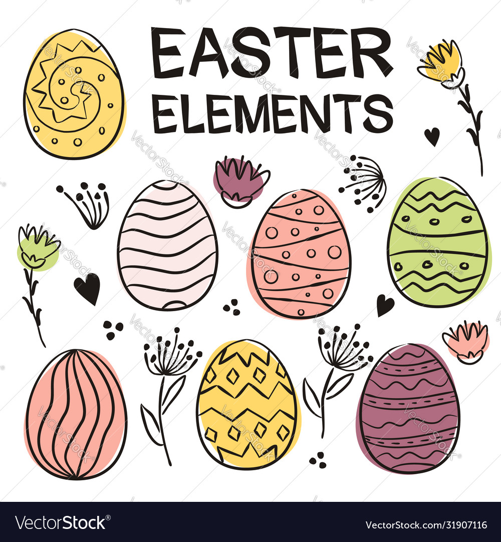 Set for easter decoration Royalty Free Vector Image