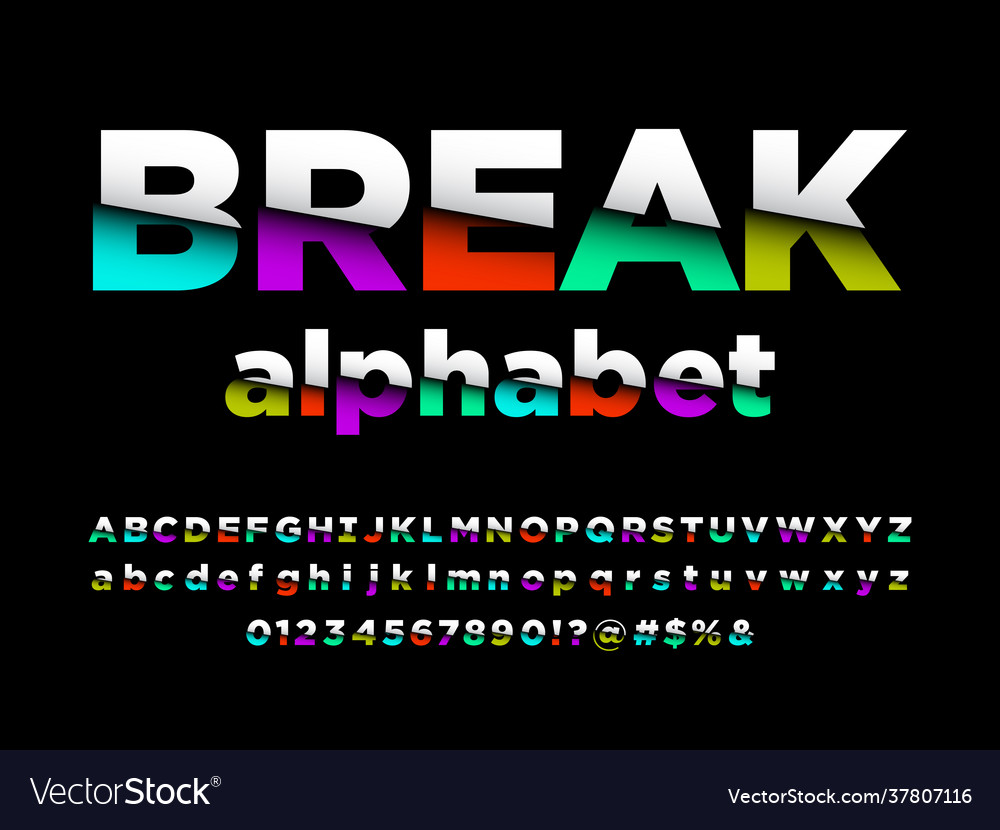 Split font Royalty Free Vector Image - VectorStock