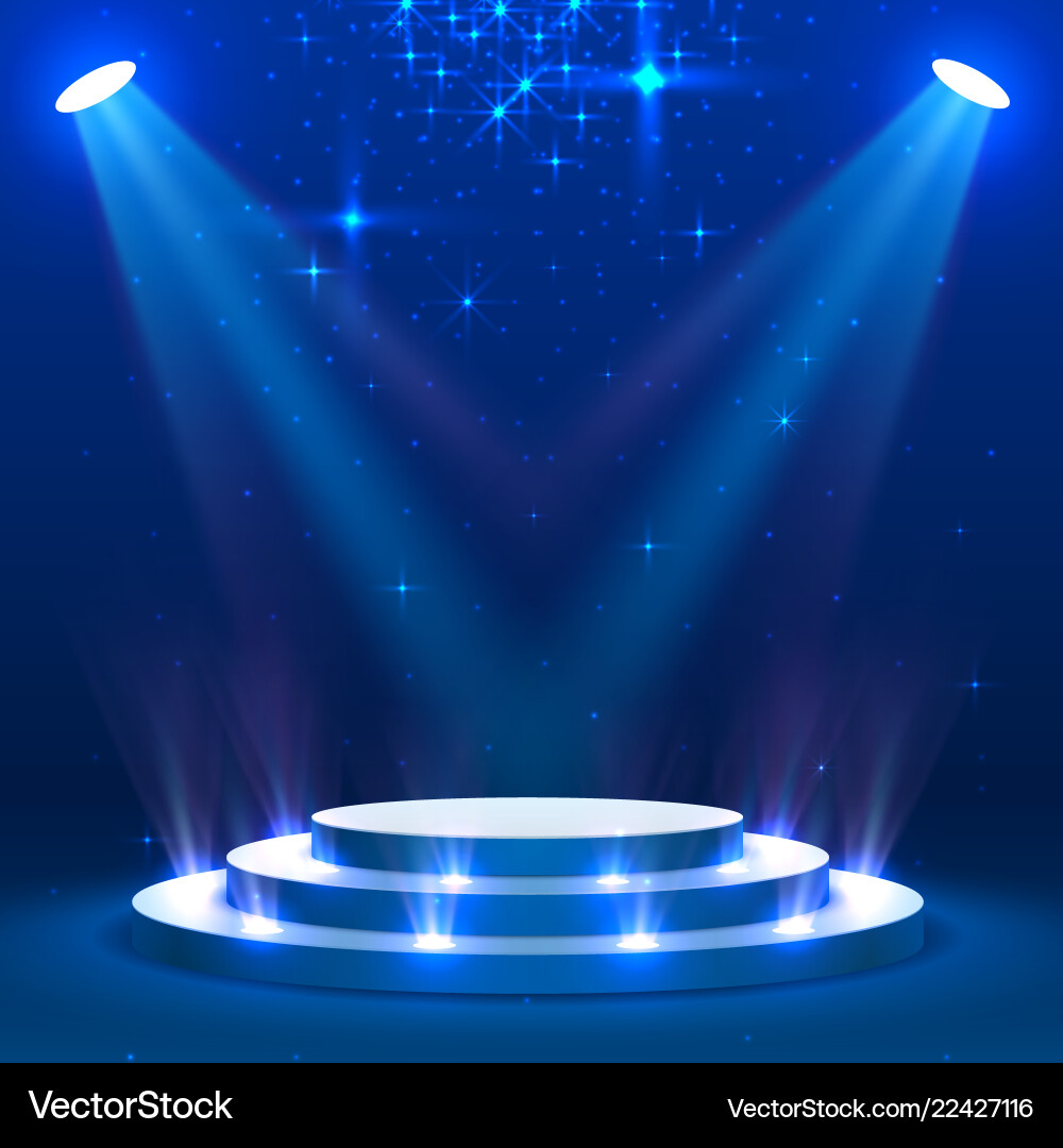 Stage podium scene with for award ceremony Vector Image
