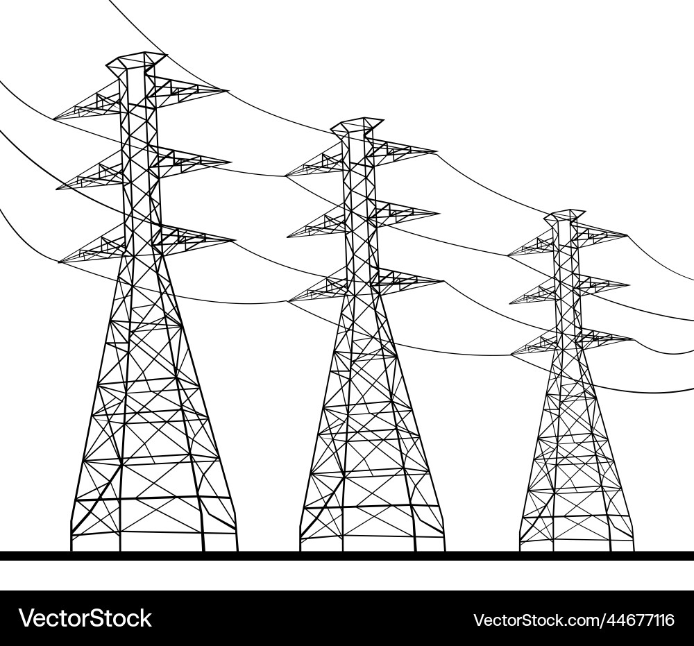Transmission tower or power line electricity Vector Image